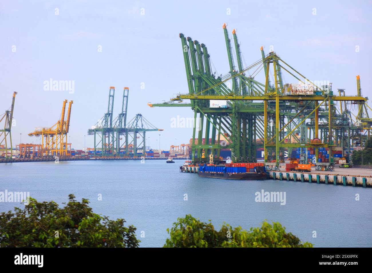 SINGAPORE CITY, SINGAPORE - MARCH 12, 2024: Infrastructure of Port of ...