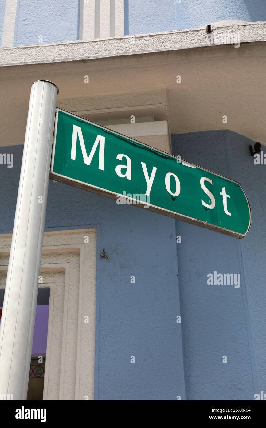 Mayo Street sign in Singapore City. Street names of Singapore Stock ...