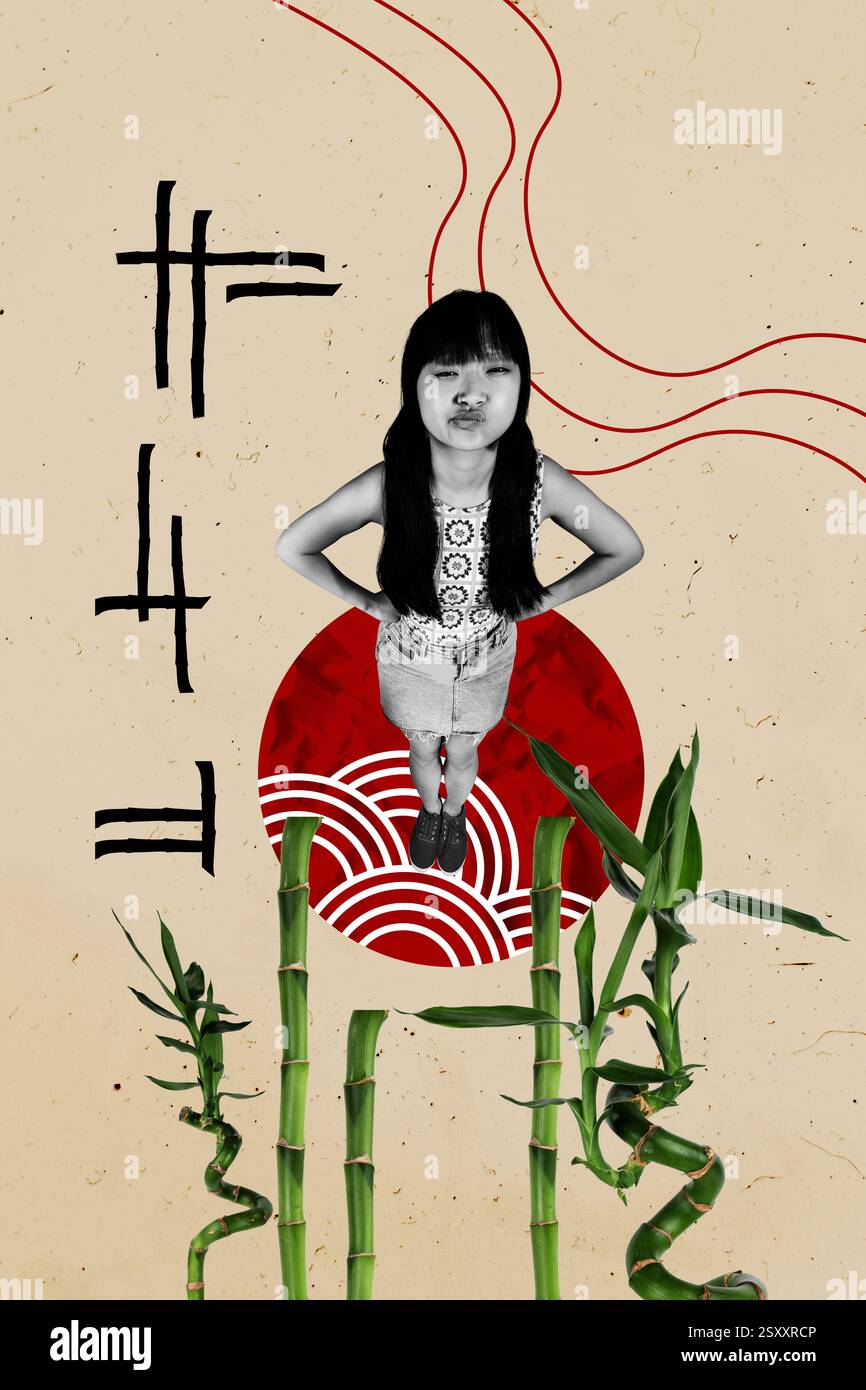 3D collage design composite artwork sketch of japanese national eastern ...