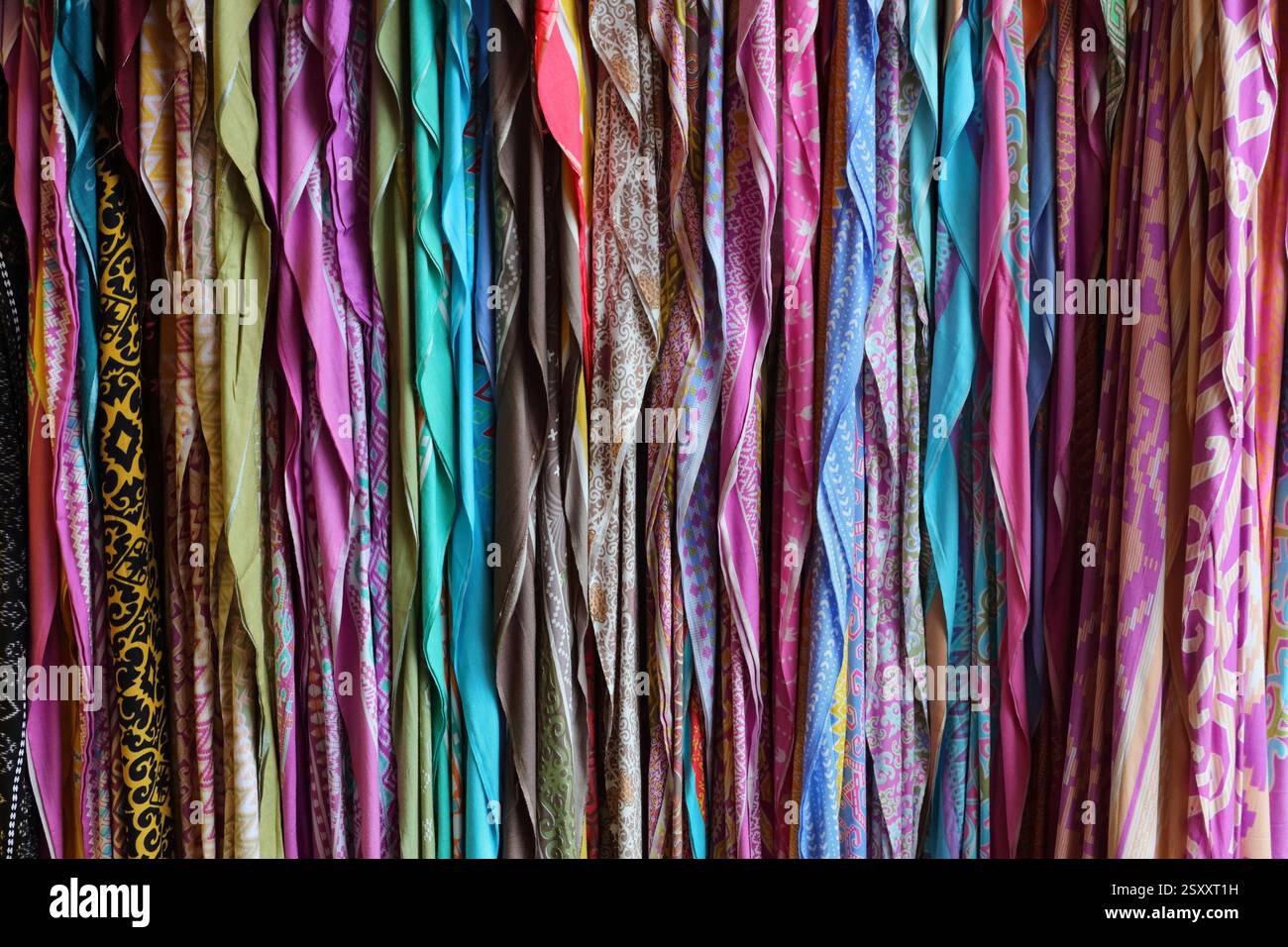 Colorful Malaysian fashion. Shopping for clothes in Kuching, Malaysia ...