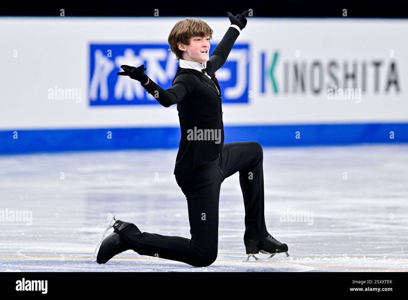 Vladislav CHURAKOV (EST), during Junior Men Short Program, at the ISU World Junior Figure ...