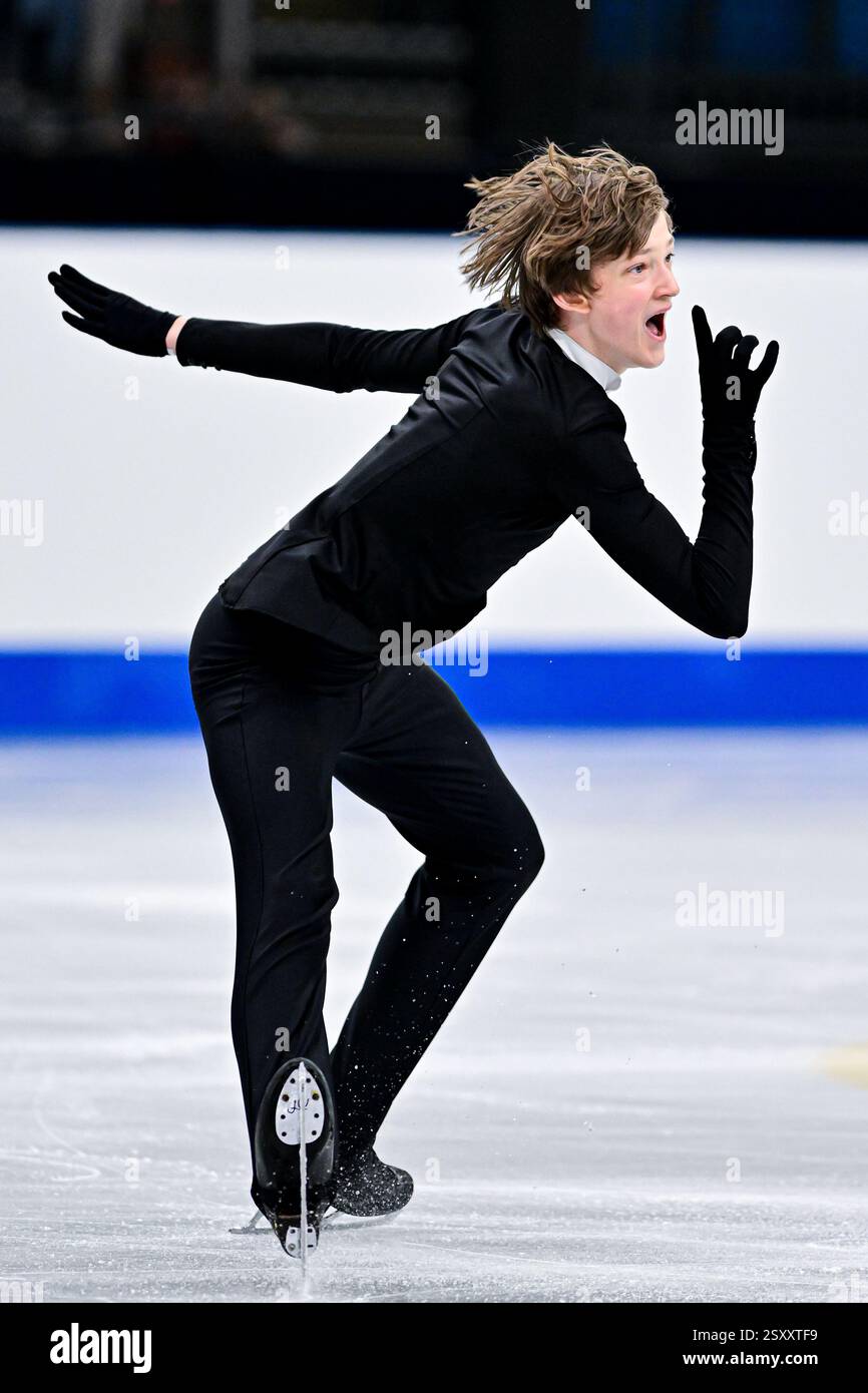 Vladislav CHURAKOV (EST), during Junior Men Short Program, at the ISU ...