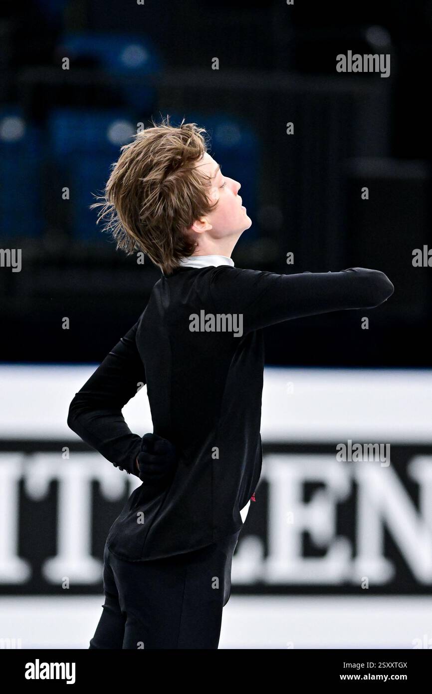 Vladislav CHURAKOV (EST), during Junior Men Short Program, at the ISU ...