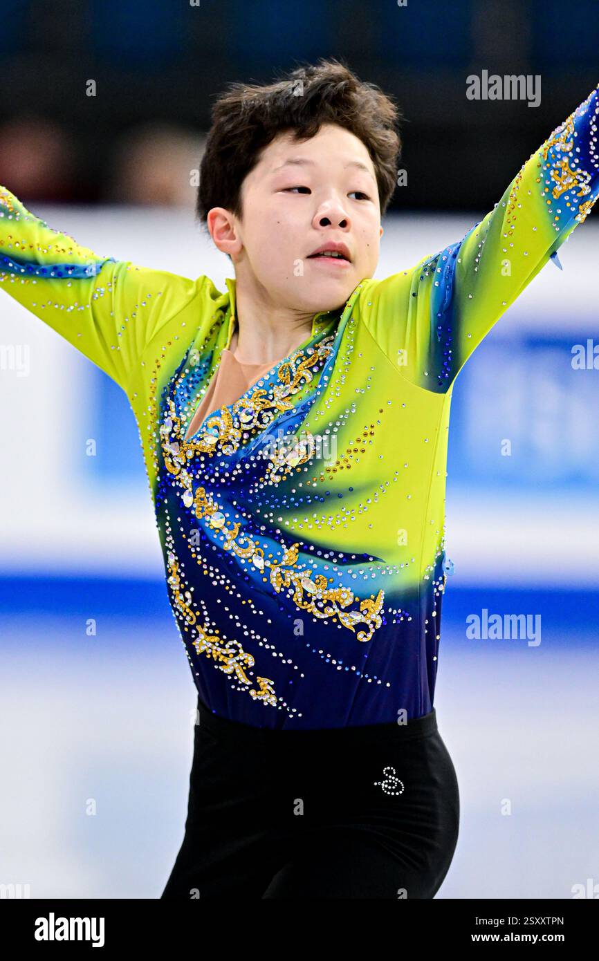 Jiarui LI (HKG), during Junior Men Short Program, at the ISU World ...