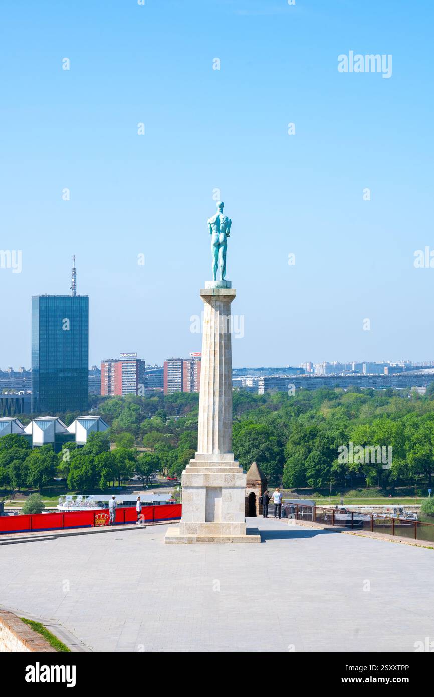 The Victor Monument stands tall at Kalemegdan Fortress, overlooking the ...
