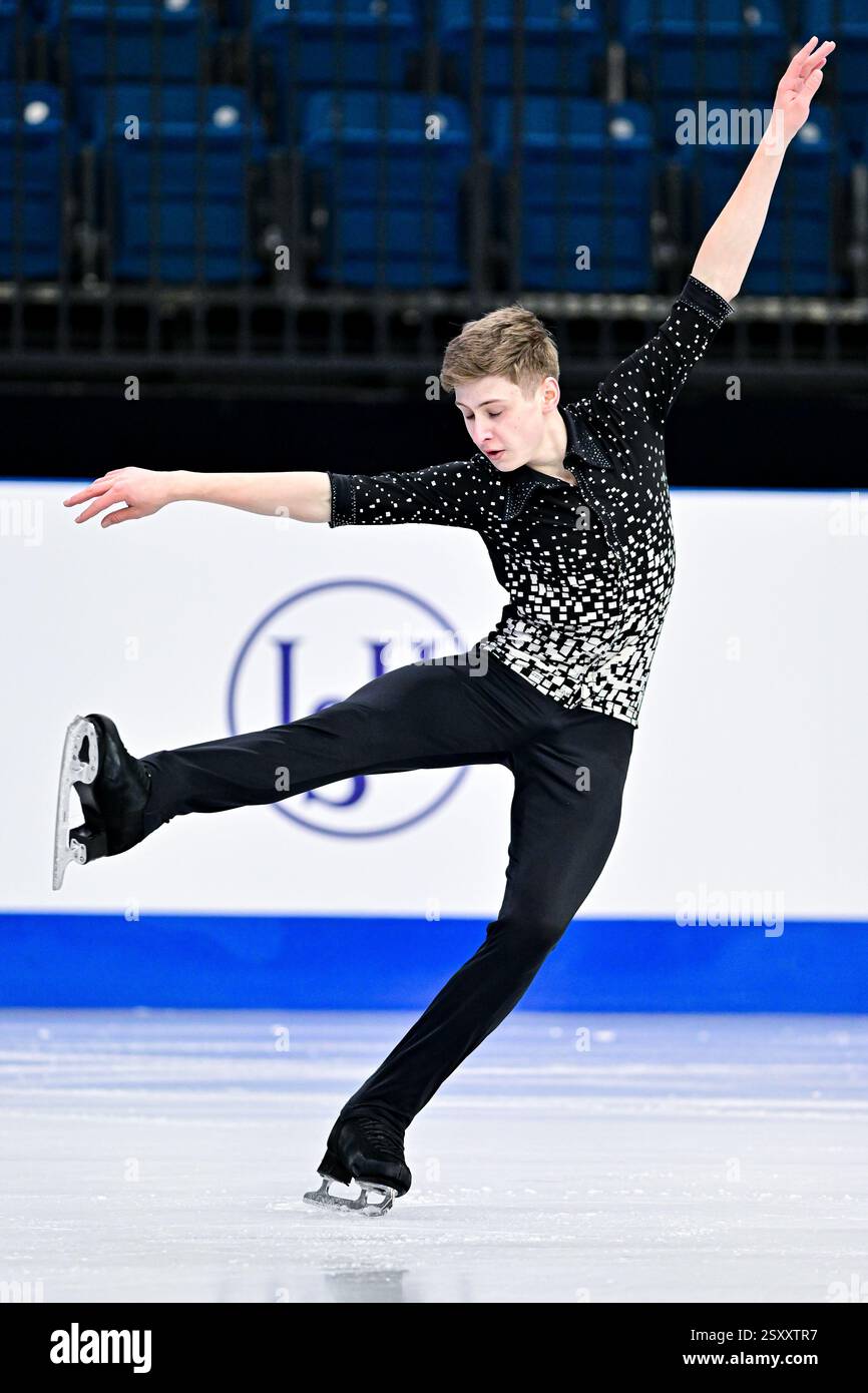 Oscar OLIVER (POL), during Junior Men Short Program, at the ISU World ...