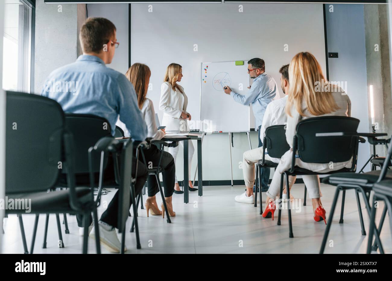 Teachers making master class. Group of professional business people is ...