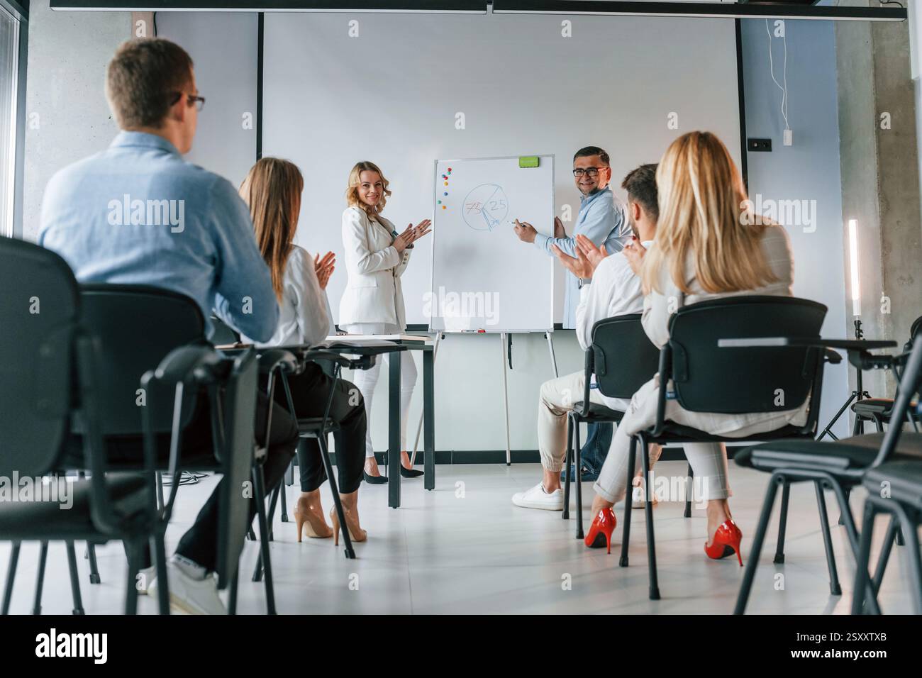 Teachers making master class. Group of professional business people is ...