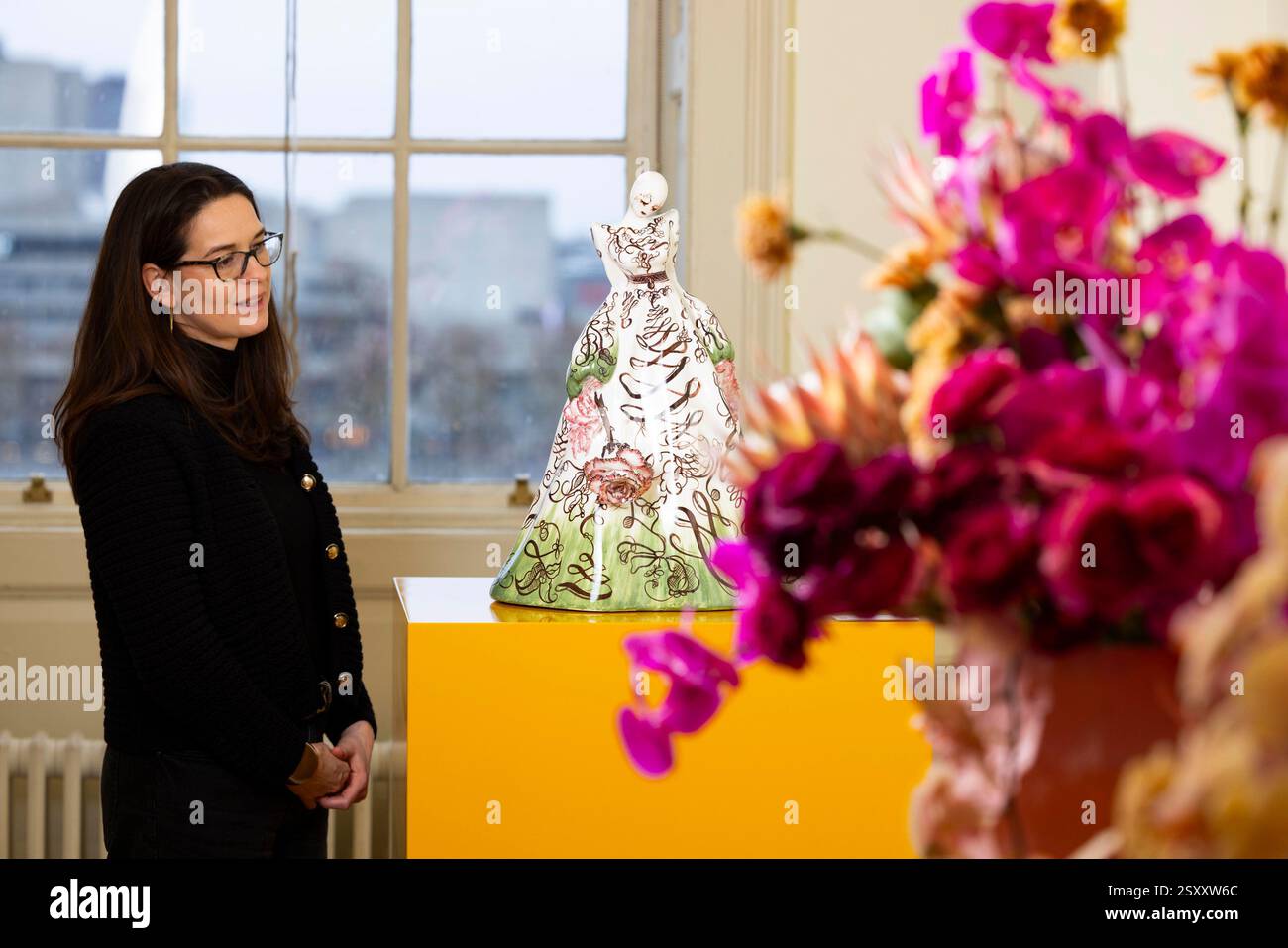 EDITORIAL USE ONLY Couture designer Giles Deacon's ceramic work created ...