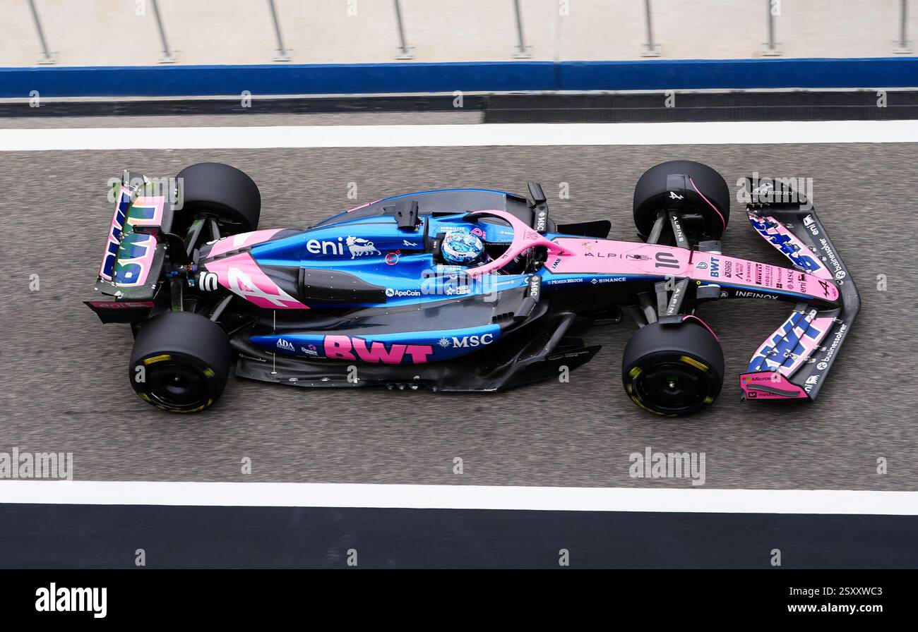 Alpine driver Pierre Gasly on day one of pre-season testing at the ...