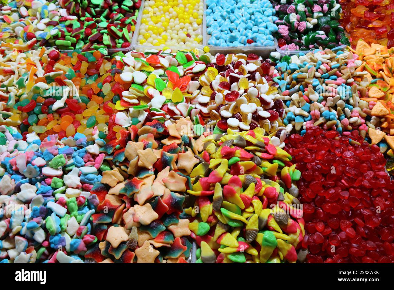 Colorful gummy candy background at a market in Jerusalem, Israel ...