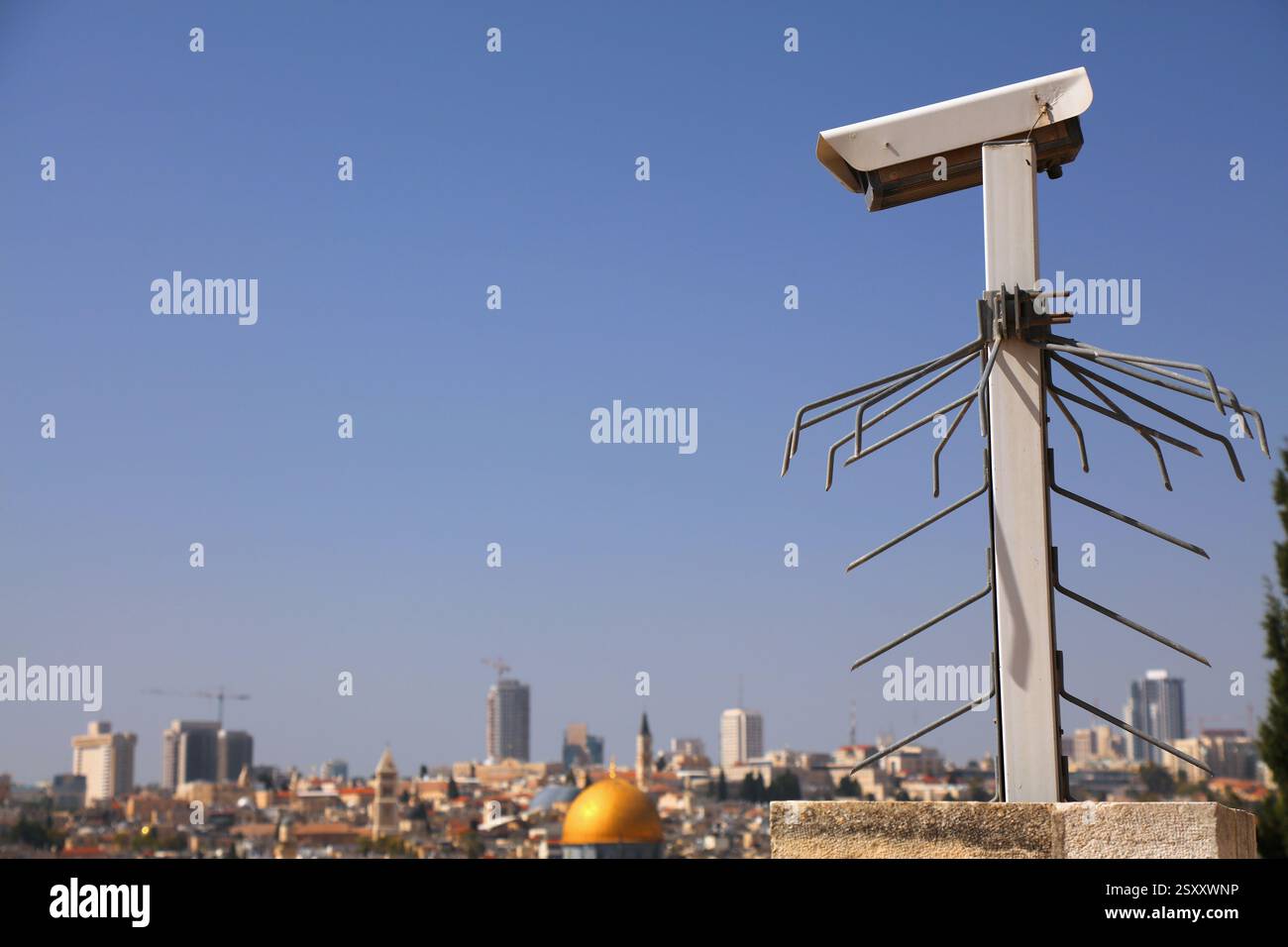 Security camera in Jerusalem city, Israel. CCTV equipment. Security ...