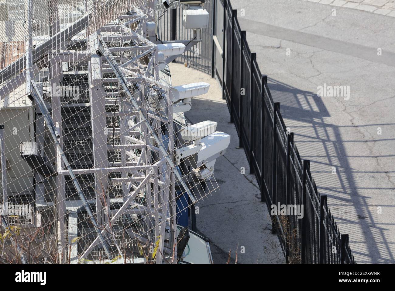 Security camera in Jerusalem city, Israel. CCTV equipment. Security ...
