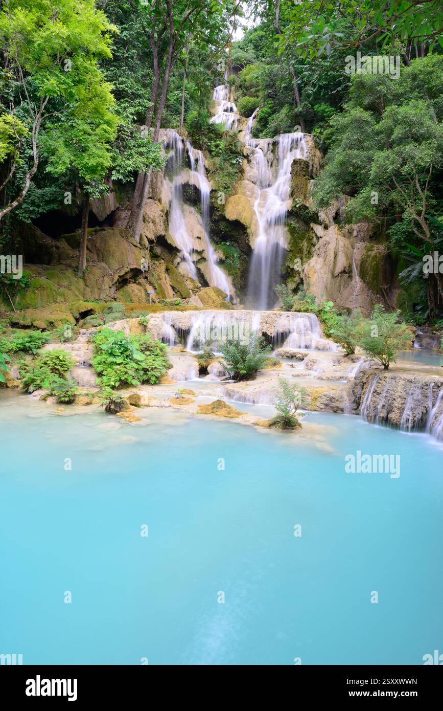 Kuang Si waterfall, Luang Prabang, Lao Stock Photo - Alamy