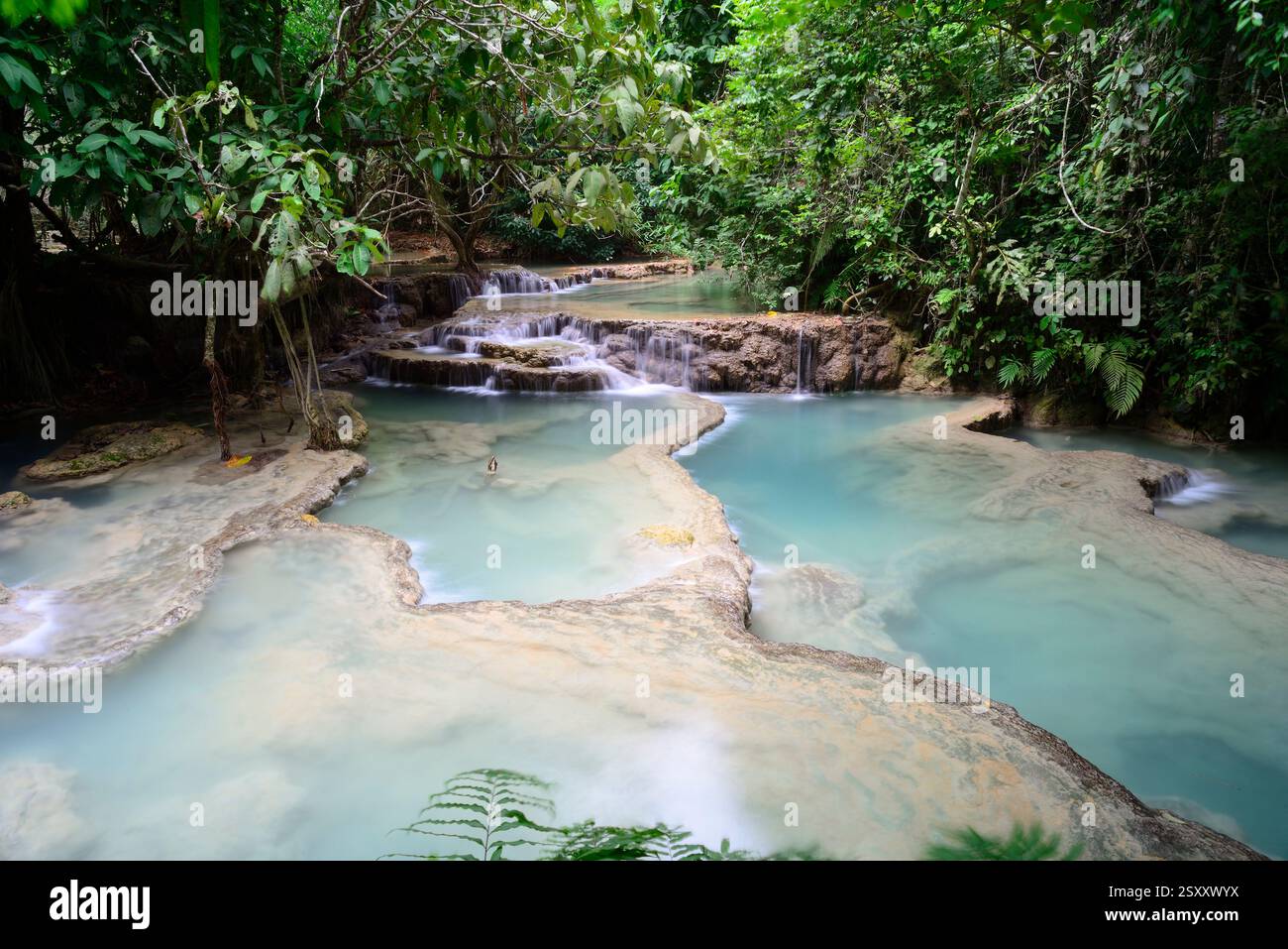 Kuang Si waterfall, Luang Prabang, Lao Stock Photo - Alamy