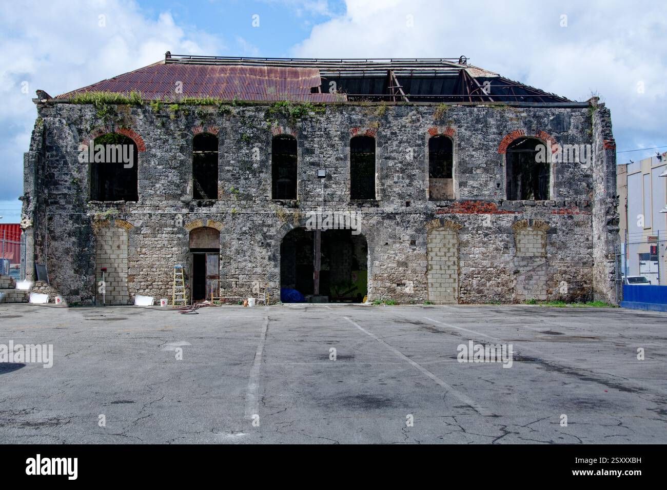 Barbados - Port building being refurbished Stock Photo - Alamy