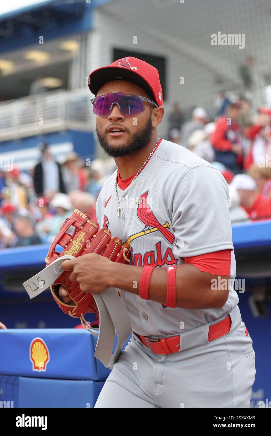Dunedin, FL: St. Louis Cardinals outfielder Victor Scott II (11) runs ...