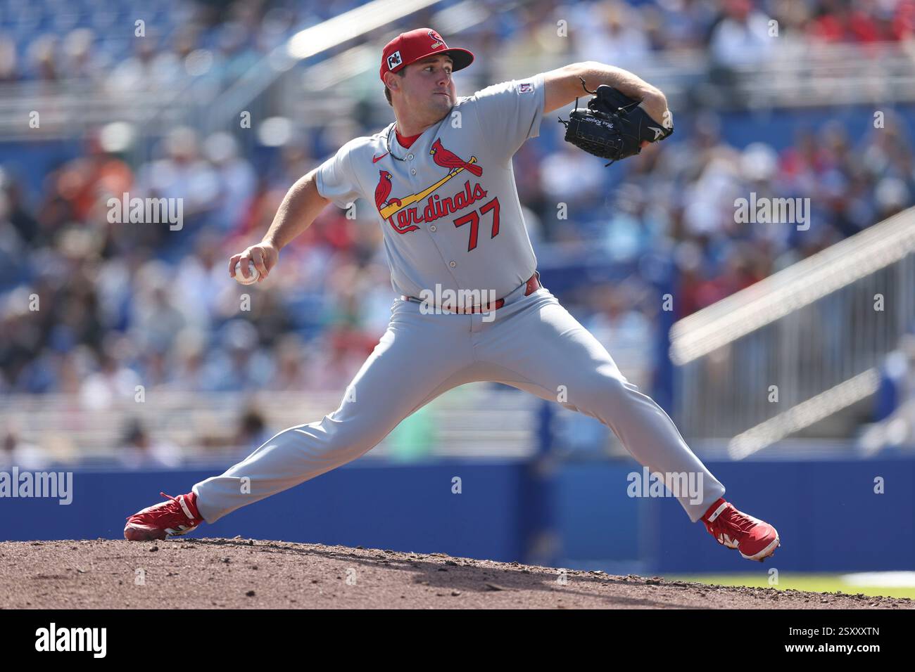 Dunedin, FL: St. Louis Cardinals pitcher Max Rajcic delivers a pitch ...