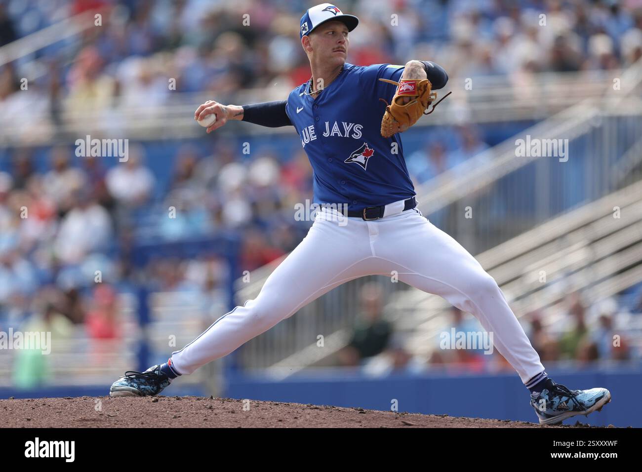 Dunedin, FL: Toronto Blue Jays pitcher Chad Green (57) delivers a pitch ...
