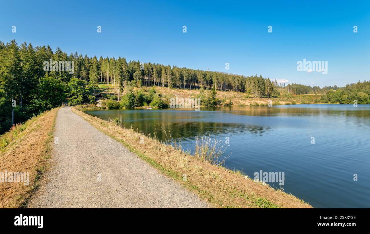 The circular walk in the Grumbach Valley, located in the Harz Mountains ...