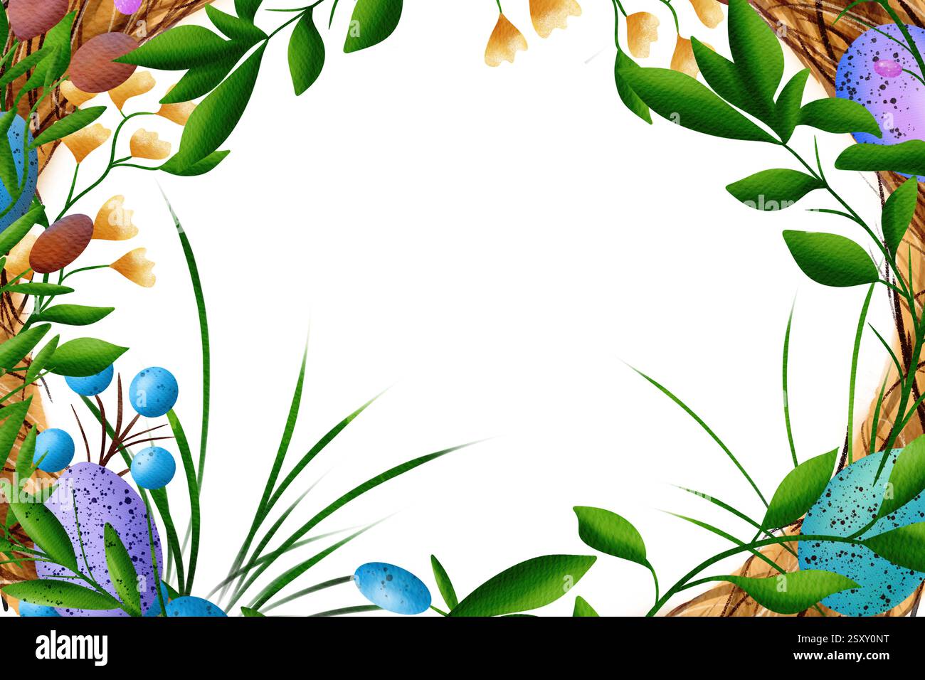 Easter horizontal rectangular horizontal frame, banner with colourful ...