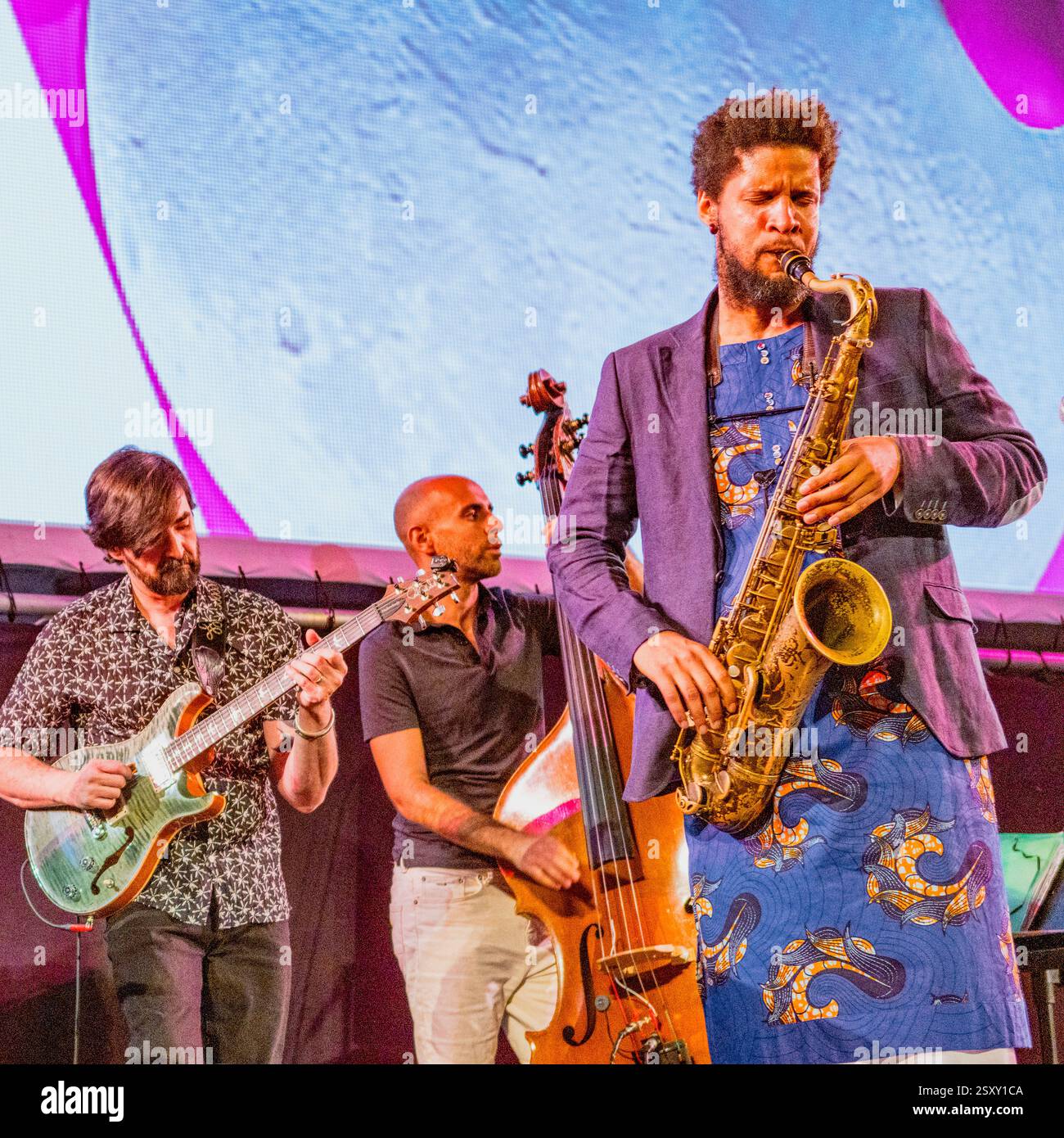 Seville, Spain, Jun 21 2022, Cuban musician Ariel Bringuez plays ...