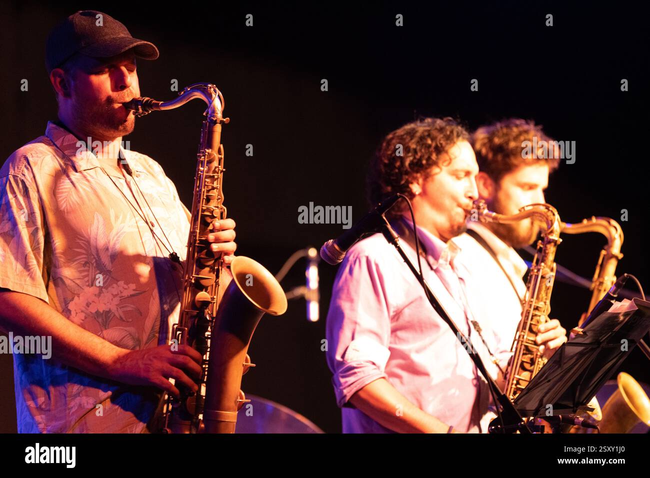 Seville, Spain, July 26 2022, Musicians Enrique Oliver and Danil Torres ...