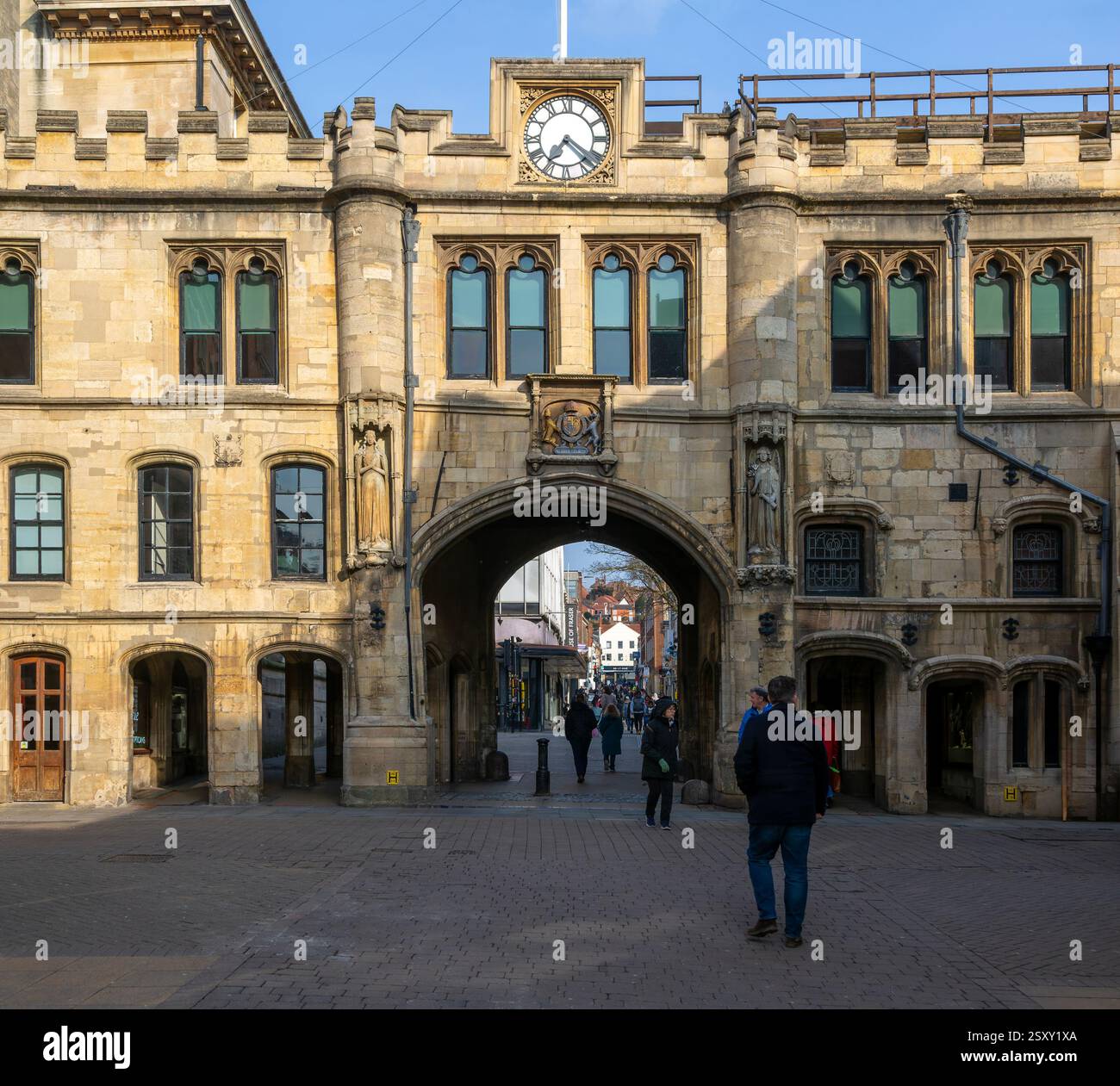 The Stonebow and Guildhall medieval town gate main city High Street ...