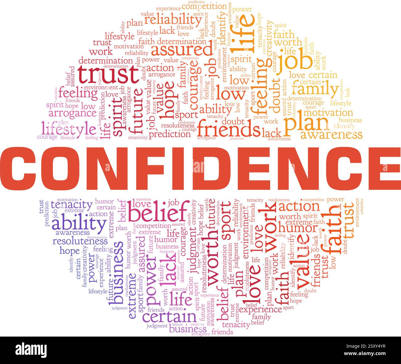 Confidence word cloud vector illustration isolated on a white ...