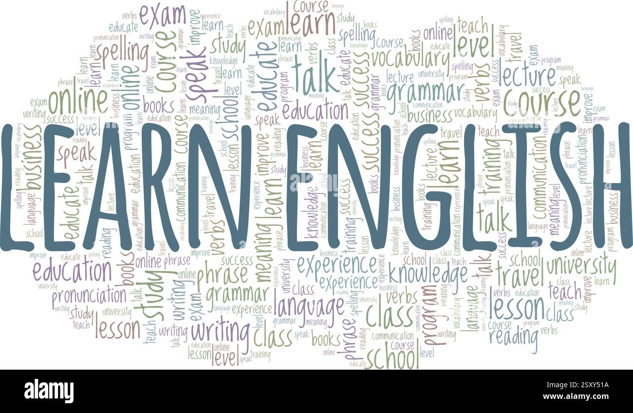 Learn English Vector Illustration Word Cloud Isolated On A White Background Stock Vector Image