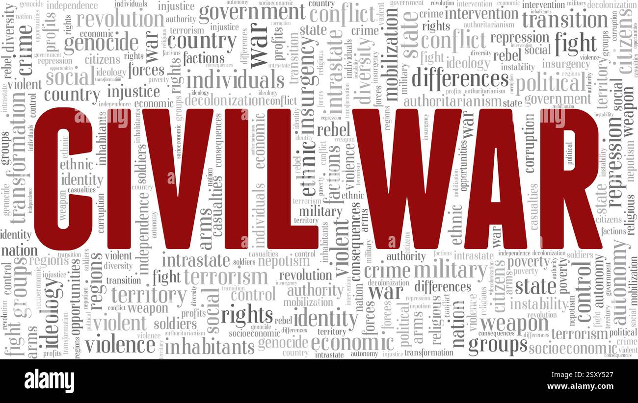 Civil War vector illustration word cloud isolated on a white background ...