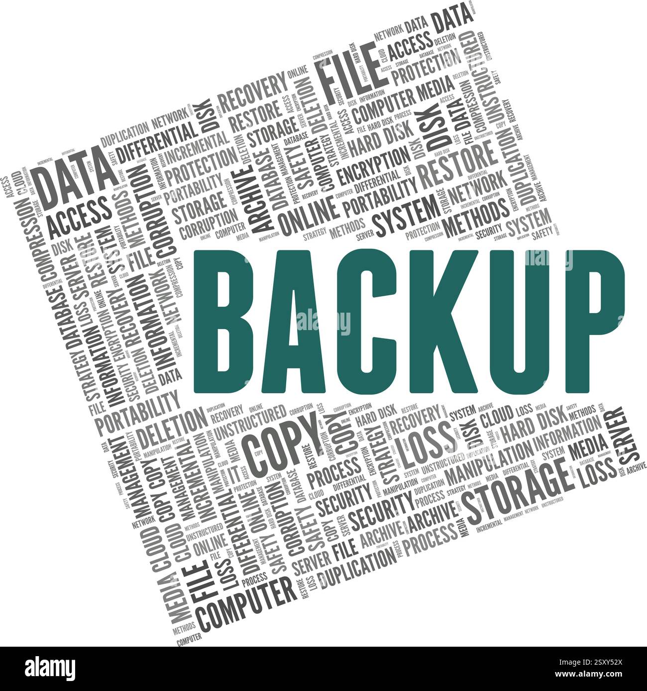 Backup vector illustration word cloud isolated on a white background ...