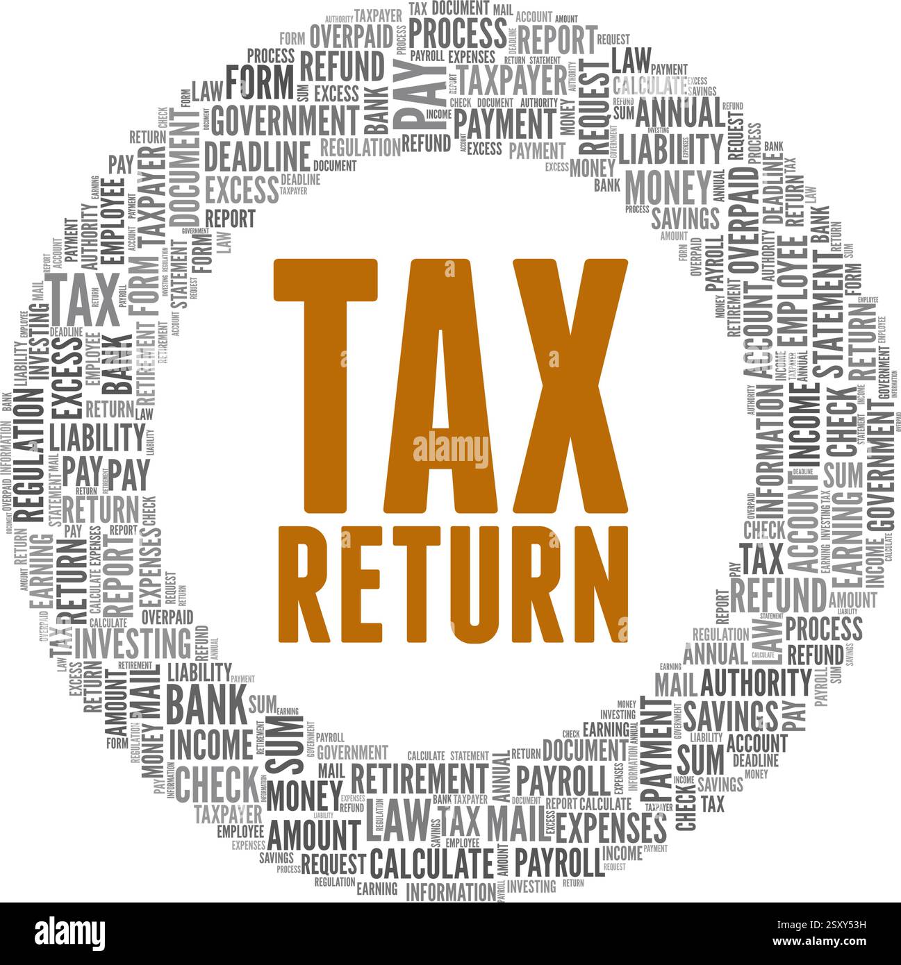 Tax Return vector illustration word cloud isolated on a white background Stock Vector Image ...