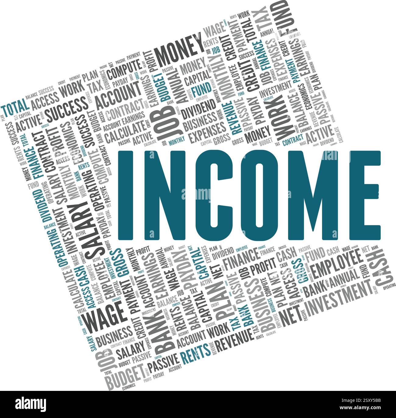 Income vector illustration word cloud isolated on a white background ...