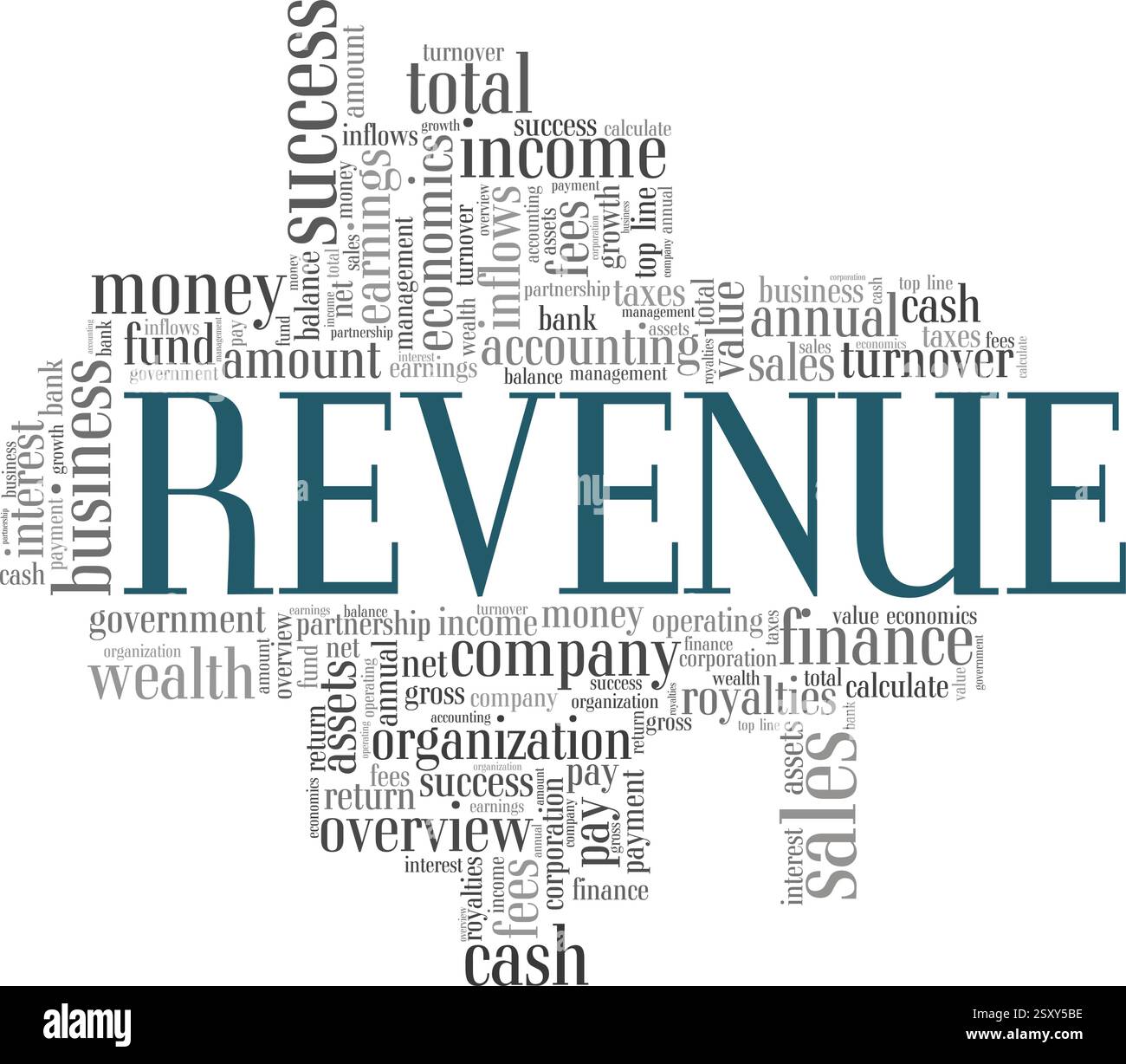 Revenue vector illustration word cloud isolated on a white background ...