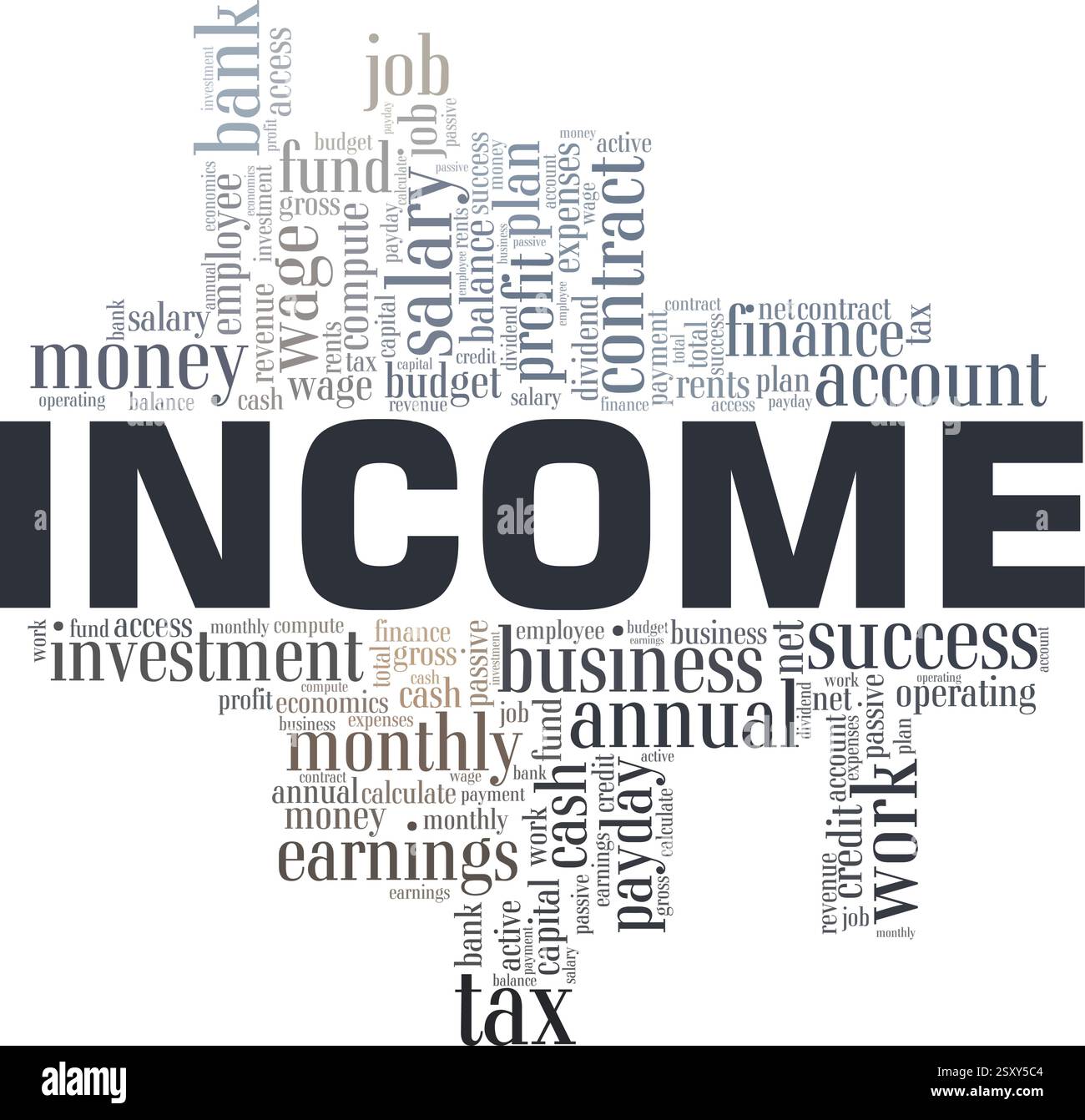 Income vector illustration word cloud isolated on a white background ...