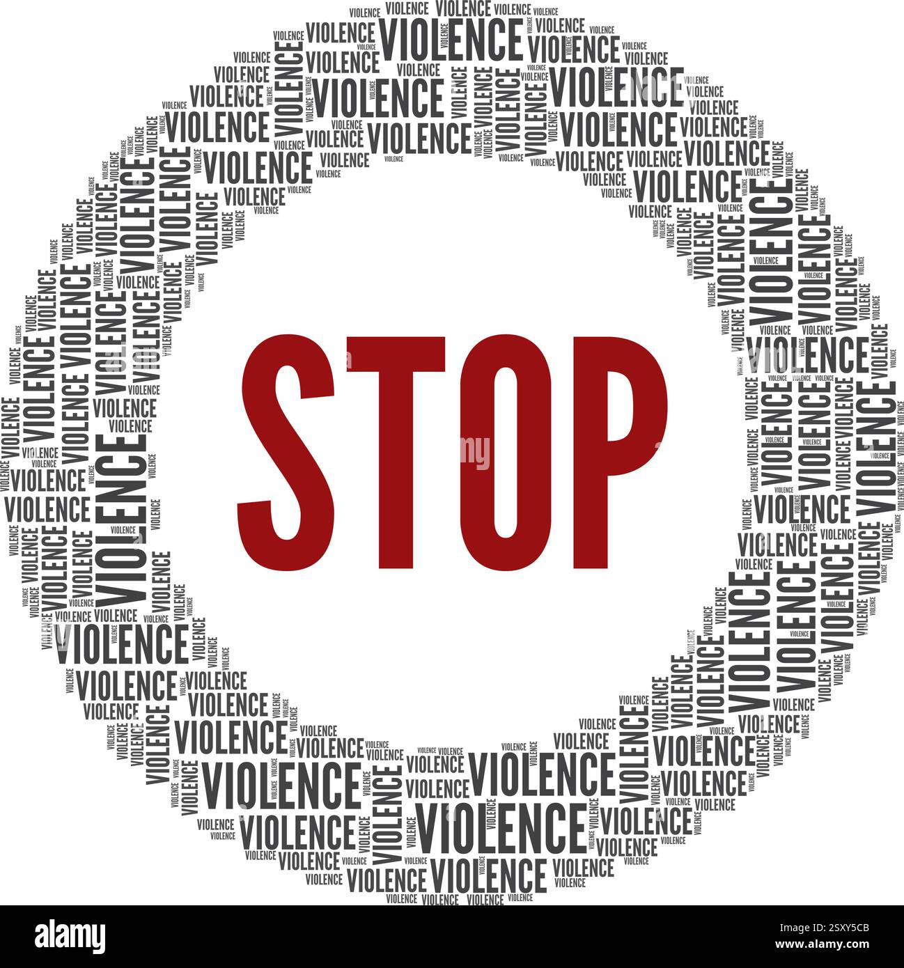 Stop the Violence vector illustration word cloud isolated on a white ...