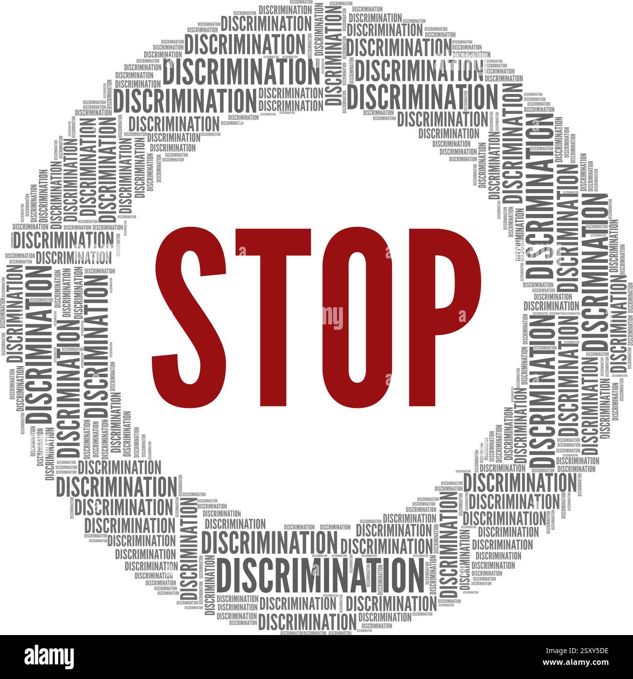 Stop Discrimination vector illustration word cloud isolated on a white background Stock Vector ...