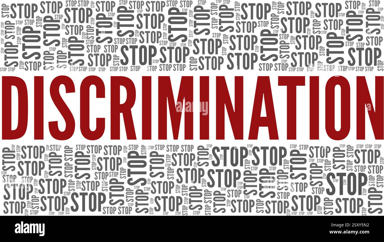 Stop Discrimination vector illustration word cloud isolated on a white background Stock Vector ...