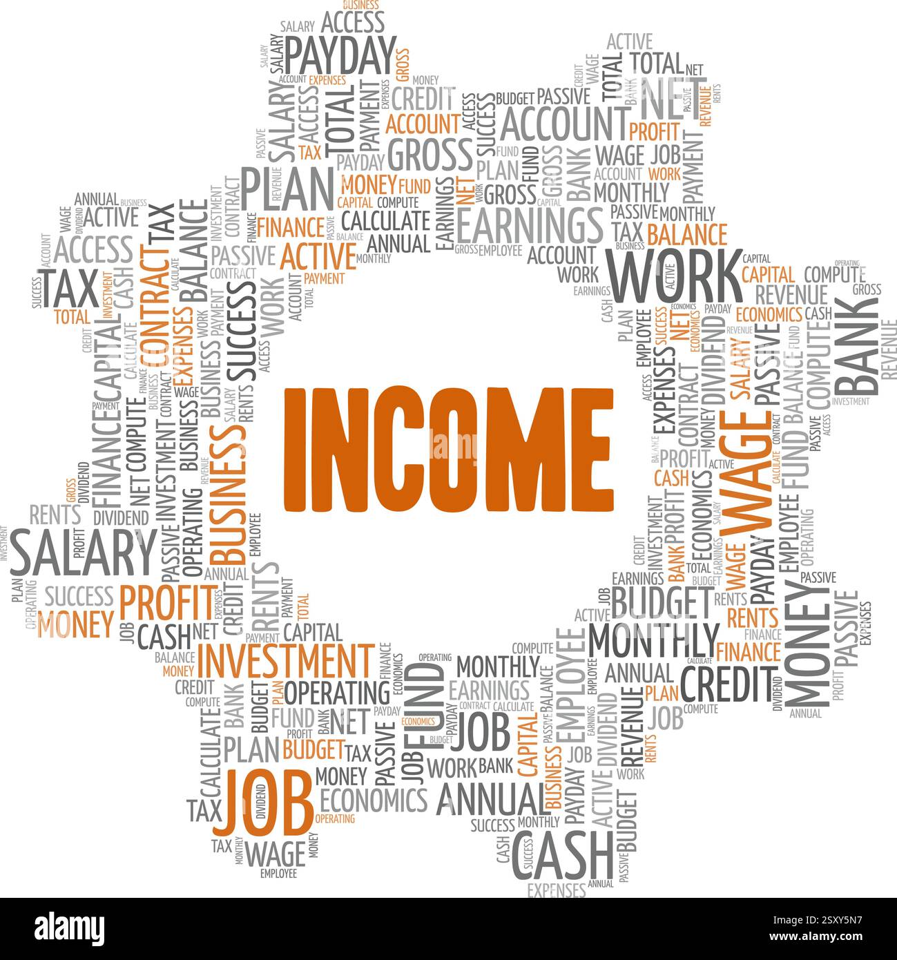 Income vector illustration word cloud isolated on a white background ...