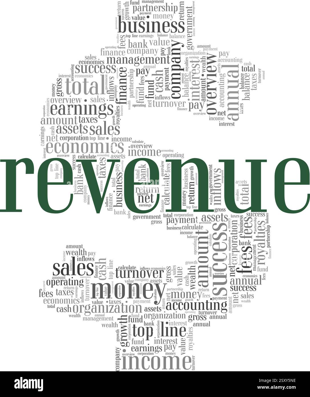 Revenue vector illustration word cloud isolated on a white background ...
