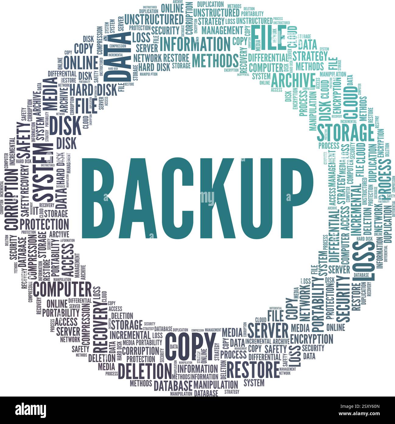 Backup vector illustration word cloud isolated on a white background ...