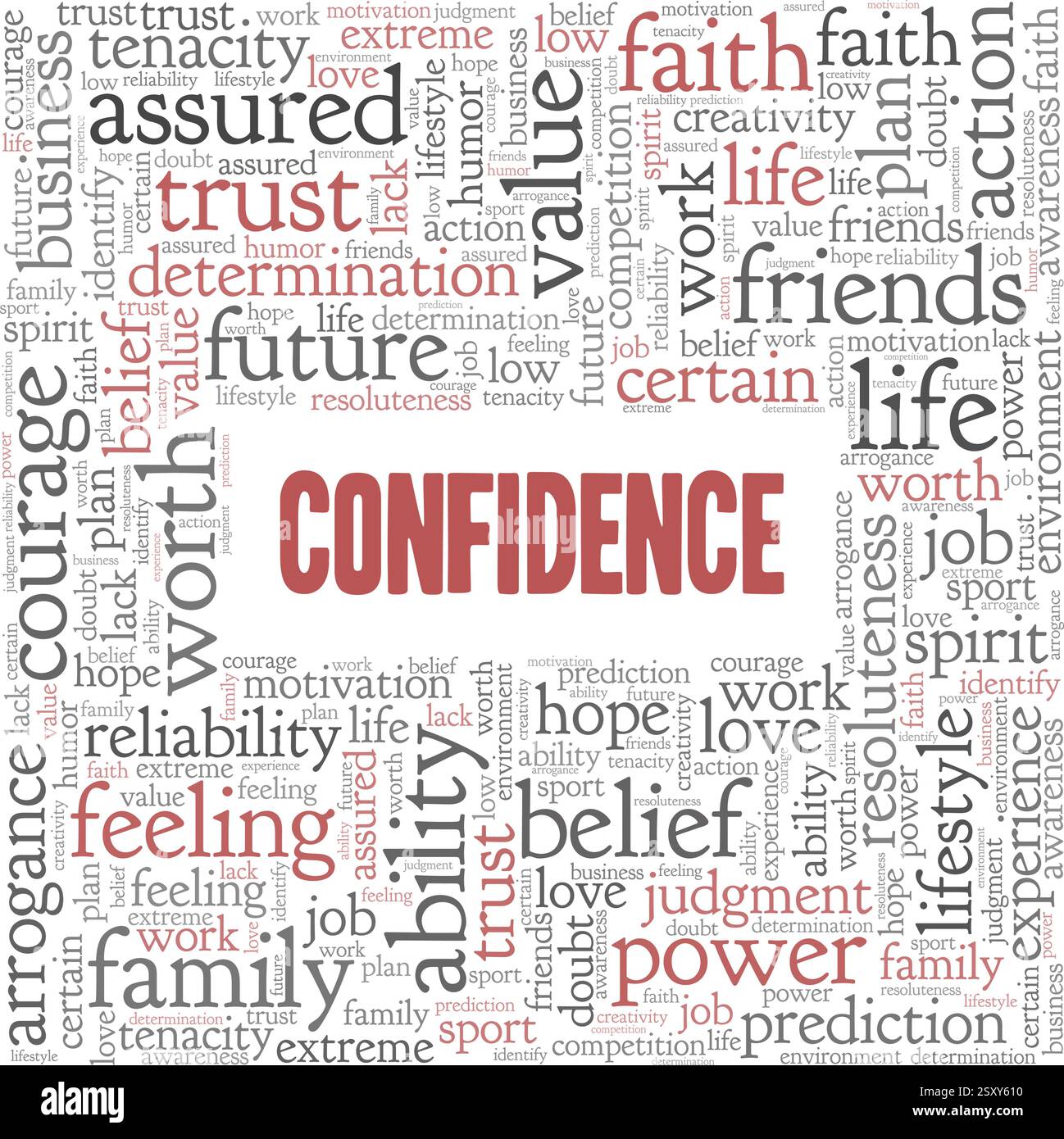 Confidence word cloud vector illustration isolated on a white ...