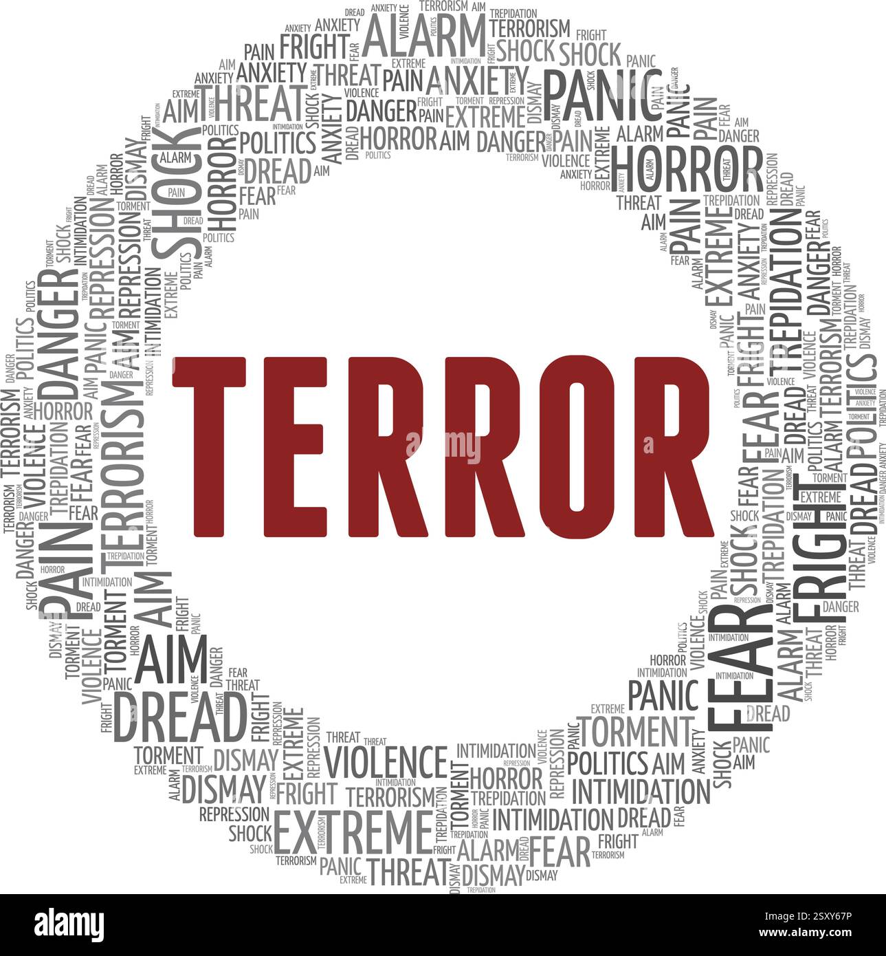 Terror vector illustration word cloud isolated on a white background ...