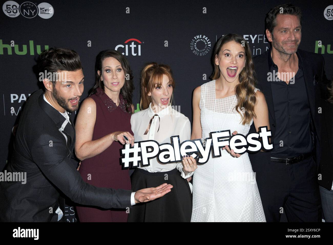 Nico Tortorella, Miriam Shor, Molly Bernard, Sutton Foster and Peter ...