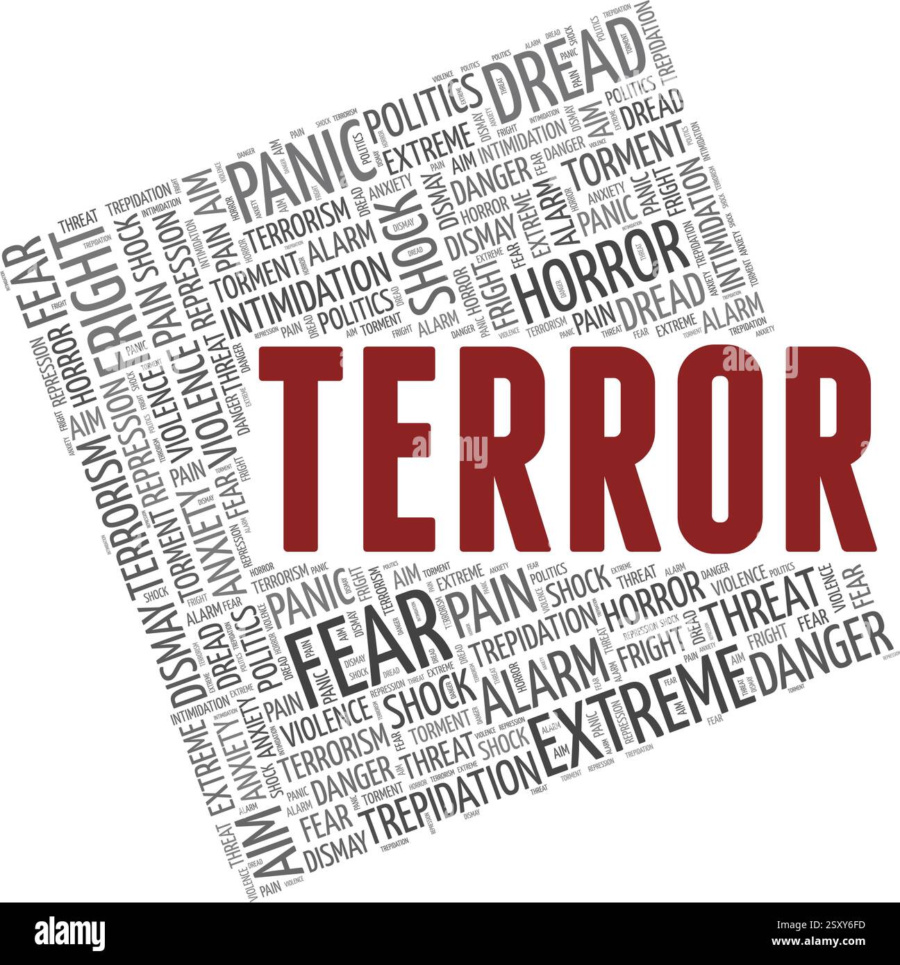 Terror vector illustration word cloud isolated on a white background ...
