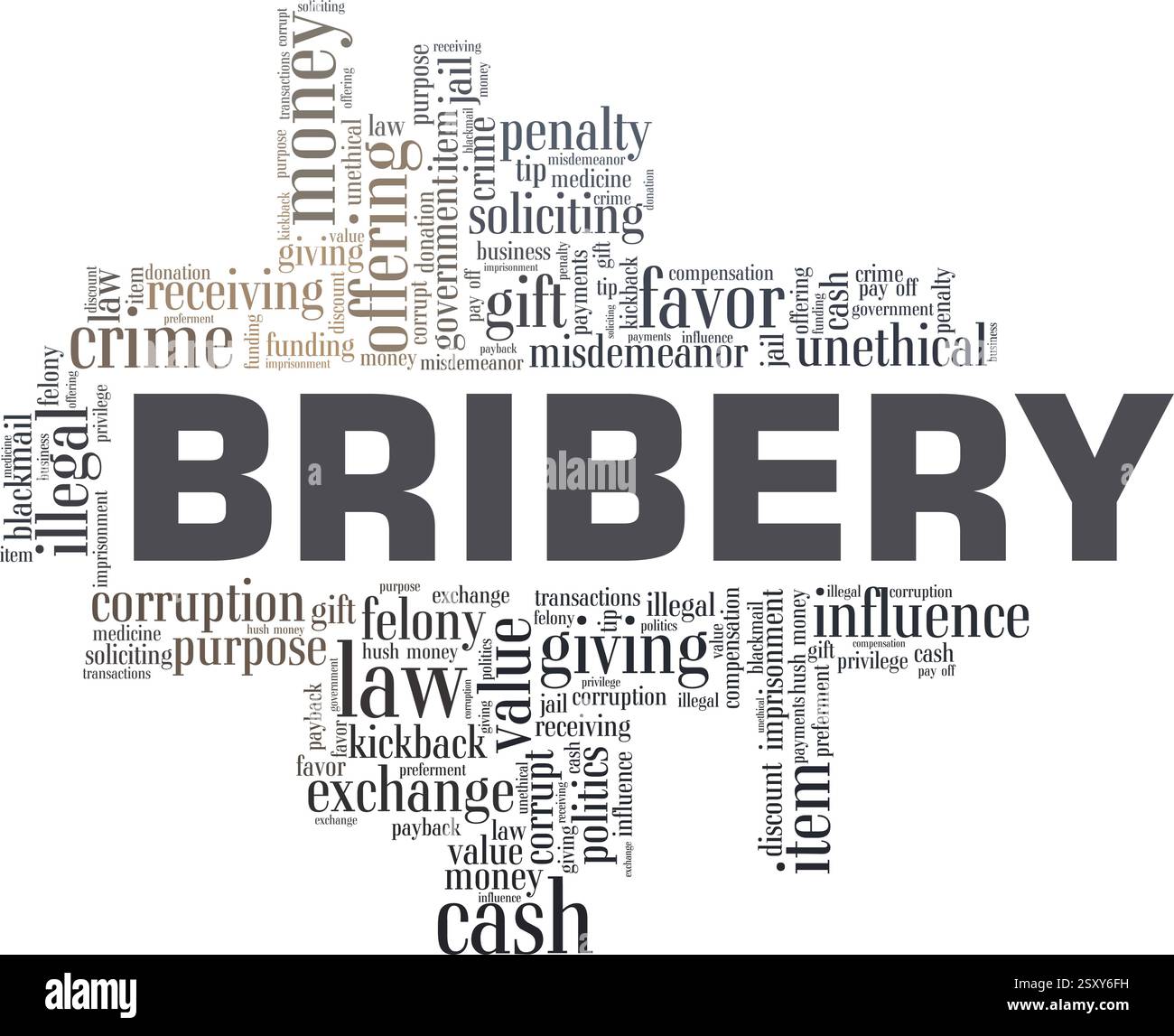 Bribery vector illustration word cloud isolated on a white background ...