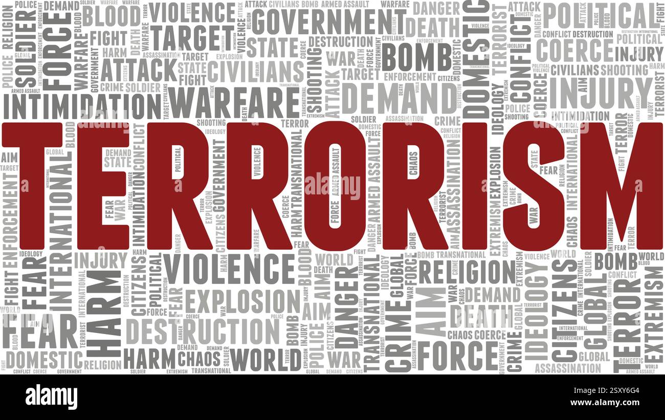 Terrorism vector illustration word cloud isolated on a white background ...