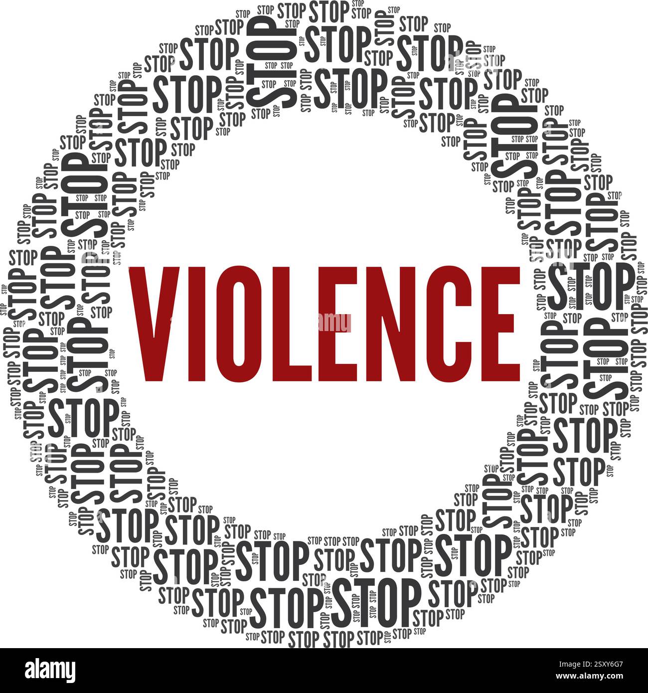 Stop the Violence vector illustration word cloud isolated on a white ...