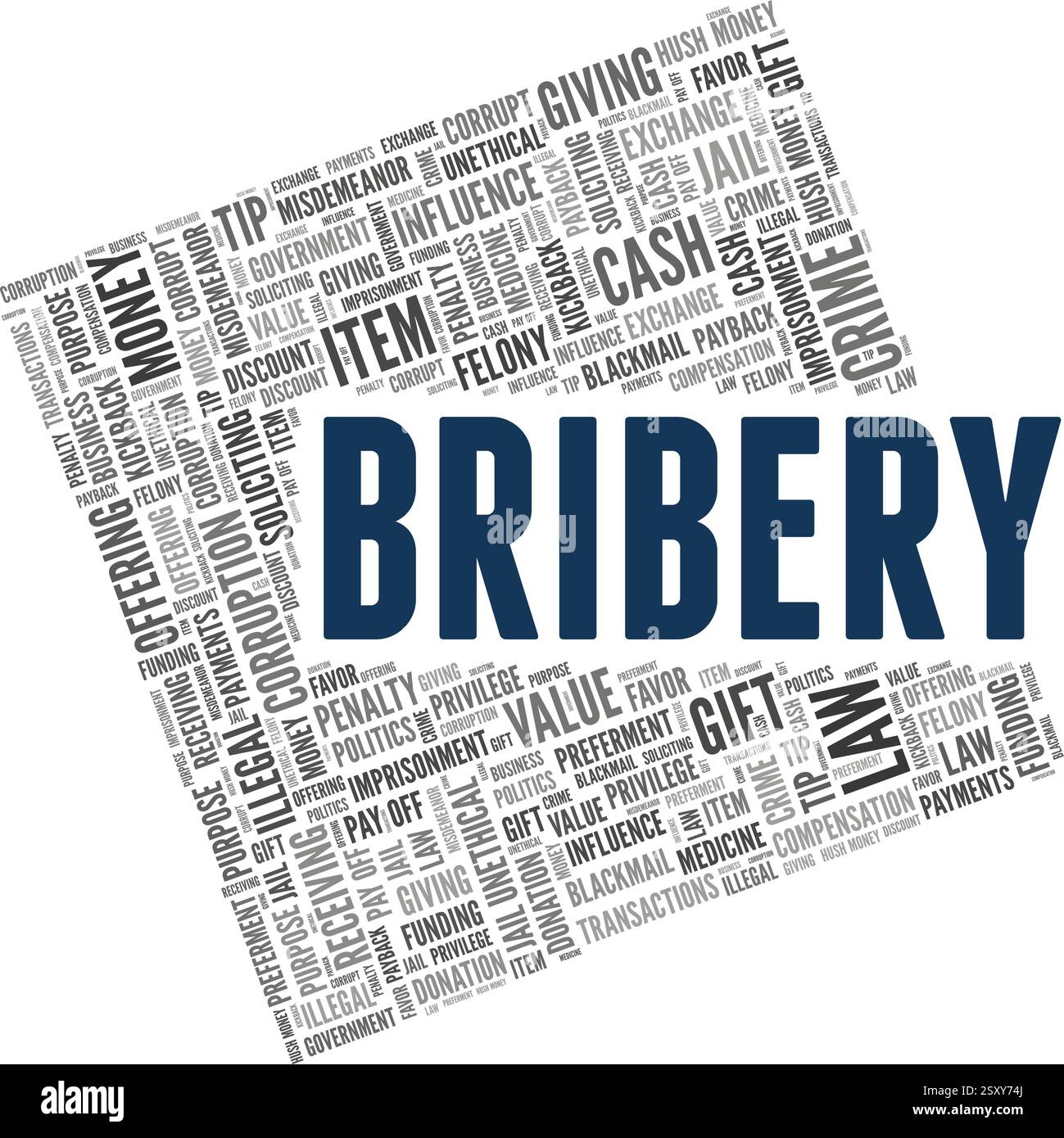 Bribery vector illustration word cloud isolated on a white background ...